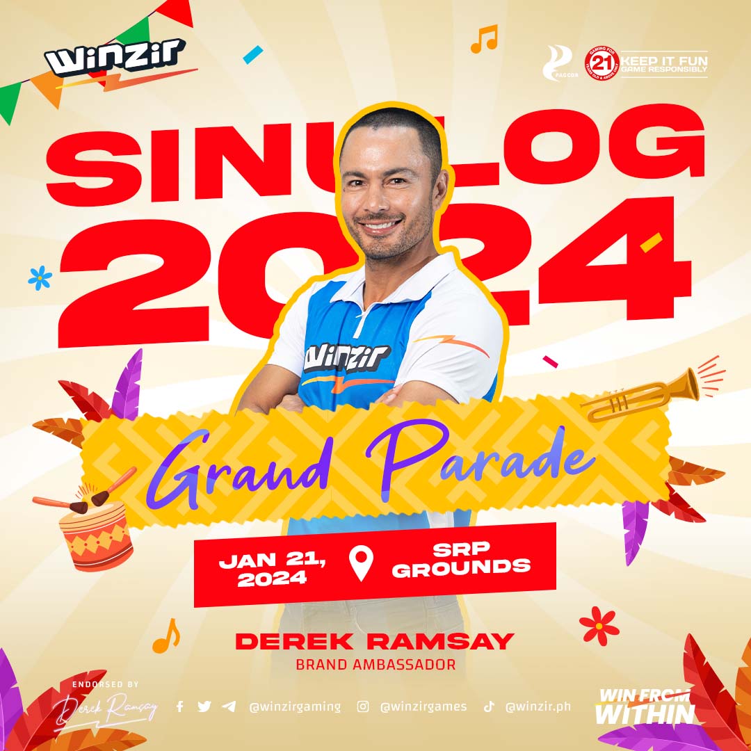 Derek Ramsay aboard the WinZir's float at the Sinulog sa Sugbo Grand ...