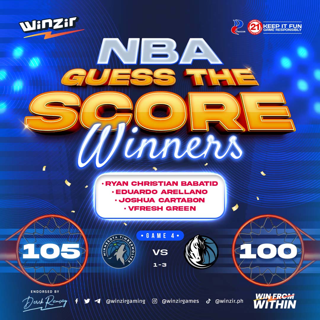 Congratulations to our 'Guess the Score' Winners