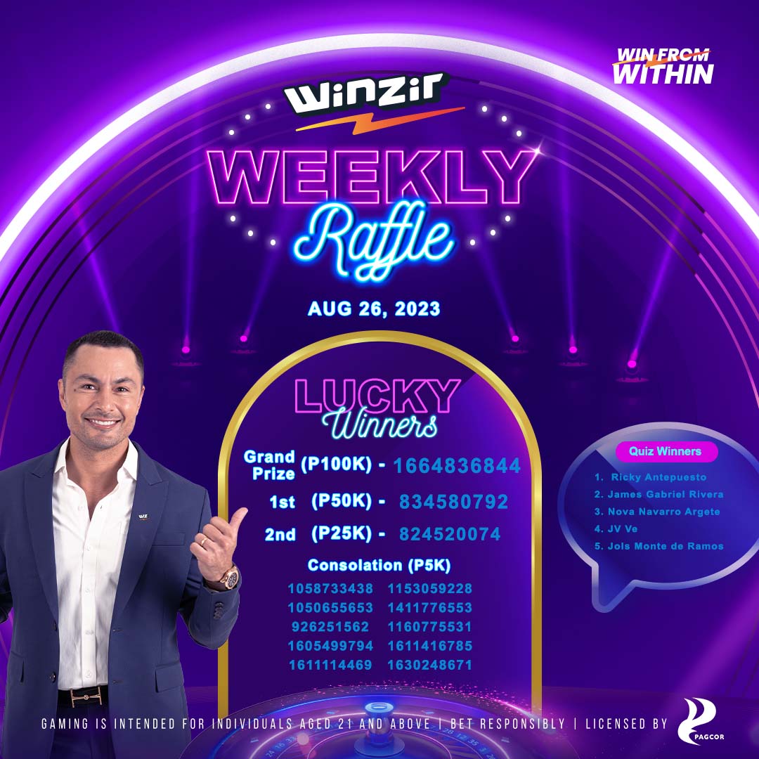 Weekly Raffle Winners | August 26